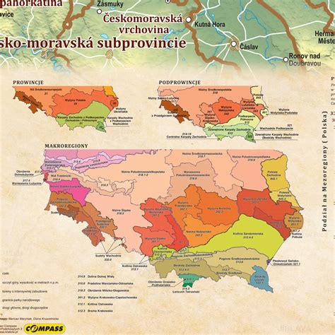 Sudety Mapa ścienna 1 230 000 125 5x96 Cm 9788381842778 Compass