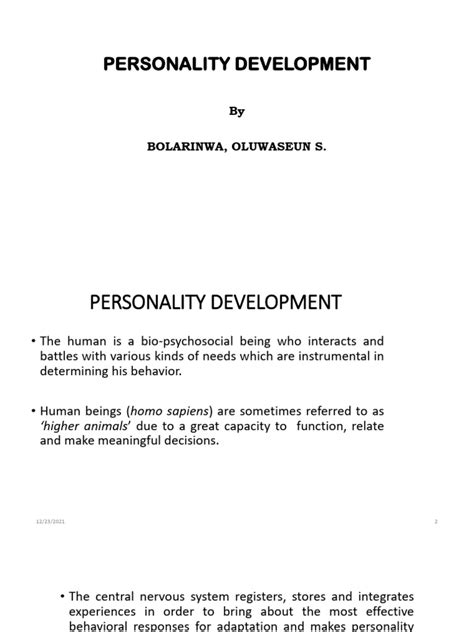 Personality Development Pdf Id Unconscious Mind