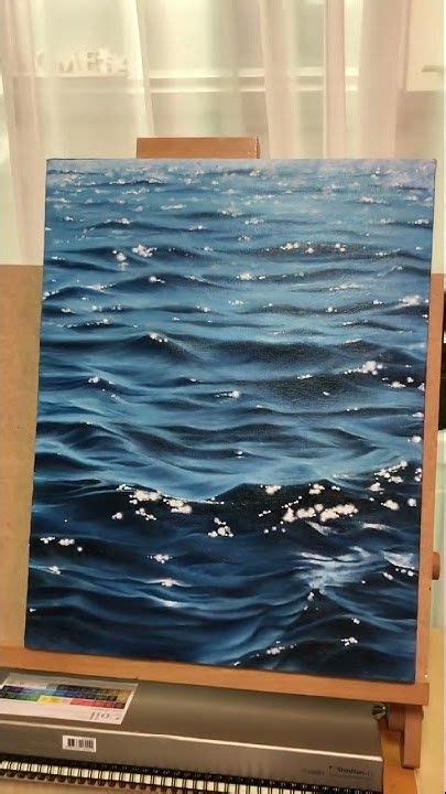 첫 유화 🌊 유화 유화그리기 바다 윤슬 그림 미술 취미 2025 쉬운 캔버스 페인팅 유화 아크릴 그림 캔버스
