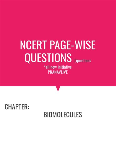 Ncert Page Wise Q Biomolecules Pdf Amino Acid Metabolic Pathway