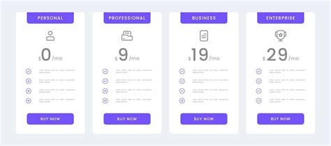 Premium Vector Modern Pricing Table Ui Web Banner Template