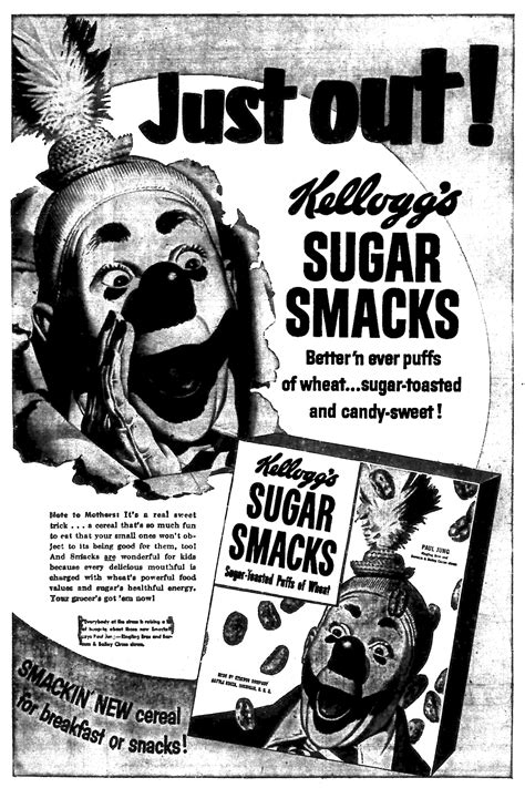 Bradys Bunch Of Lorain County Nostalgia Introducing Kelloggs Sugar Smacks Cereal Nov 1953