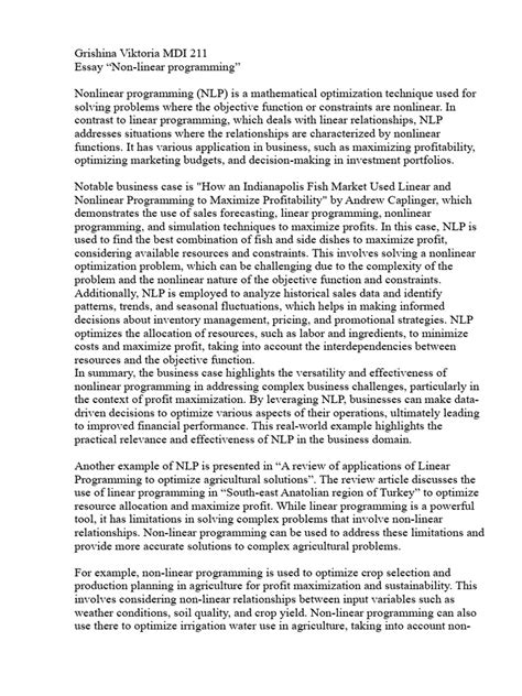 Essay Math Modelling Ekaterina Deeva Mdi211 Pdf Mathematical