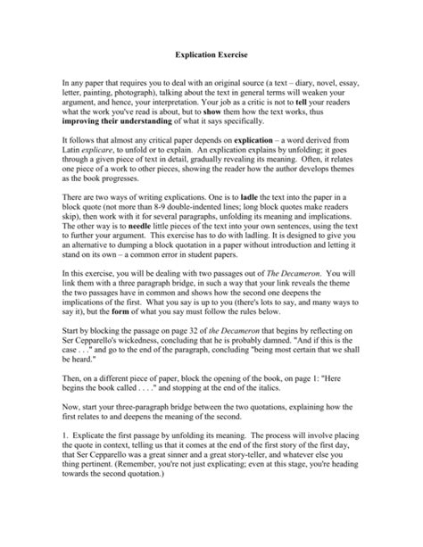 Explication Exercise