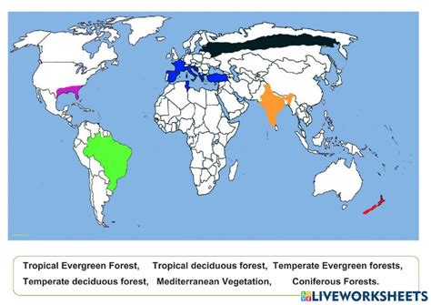 Natural Vegettion Worksheet Live Worksheets