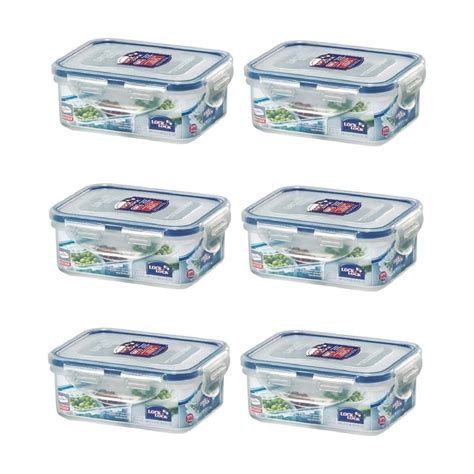Lockandlock Rectangular Short Food Container 350ml Hpl806c With Divider Dis Tra
