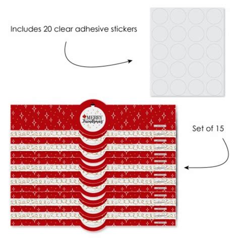 Big Dot Of Happiness Red And Gold Friendsmas Friends Christmas Diy Wrapper Favor And Decor 15 Ct 15