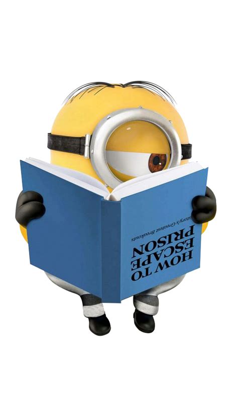 Literary Minion Enjoying A Good Book Cute Animated Movie Character