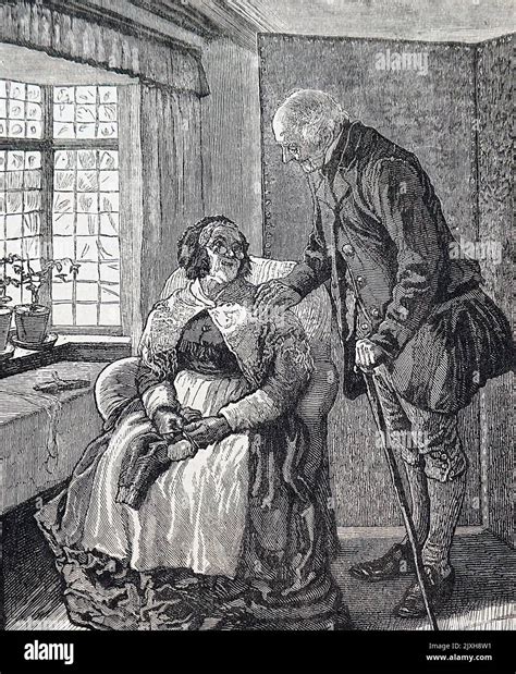 Illustration Depicting An Elderly Couple Illustrated By William Small