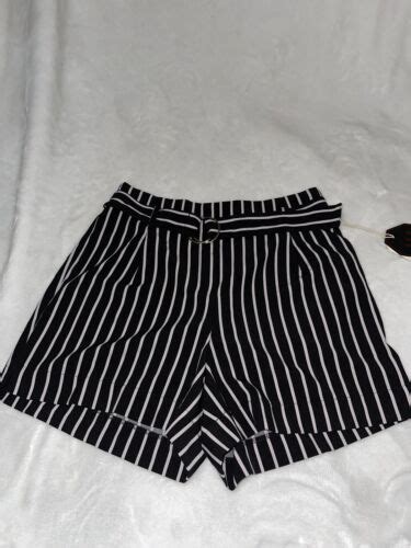 Womens Black And White Dress Shorts Size Medium Ebay