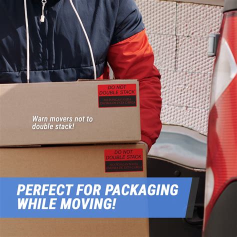 5 X 3 Inch Shipping And Handling Do Not Double Stack Stickers Englis Officesmartlabels