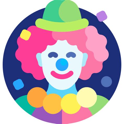 Clown Detailed Flat Circular Flat Icon