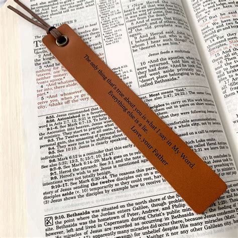 Bible Bookmark Scripture Bookmark Custom Leather Bookmark Etsy
