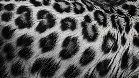 Ai Generated Close Up Of Black And White Leopard Fur Texture Abstract
