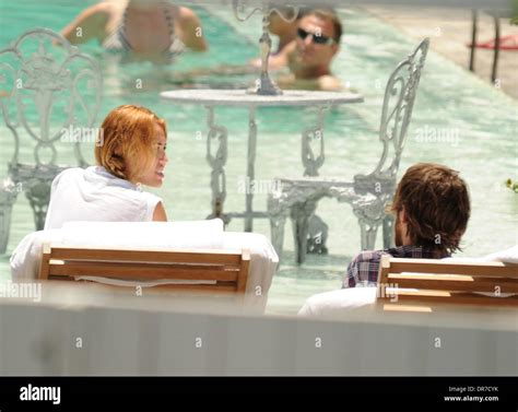 Miley Cyrus And Cheyne Thomas Spend Some Time Relaxing At The Pool Together Miami Florida 13