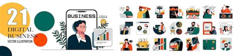 Premium Vector Digital Business Concept With Character Situations