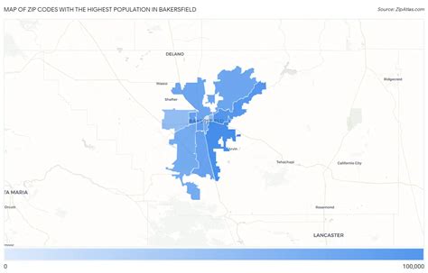 Highest Population In Bakersfield By Zip Code In 2025 Zip Atlas