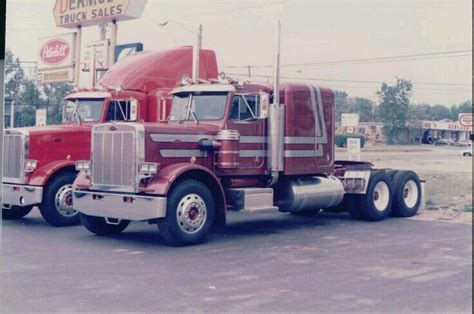 Classic Red Peterbilt Semi Truck
