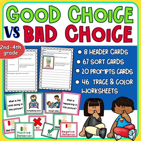 Good Choices Vs Bad Choices Sort Sel Good Choices Bad Choices Worksheets