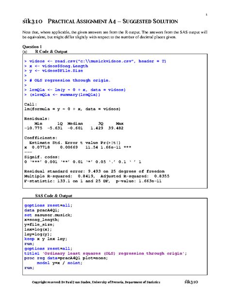 Stk Assignemt 4 Memo Assigment Stk310 Practical Assignment A4