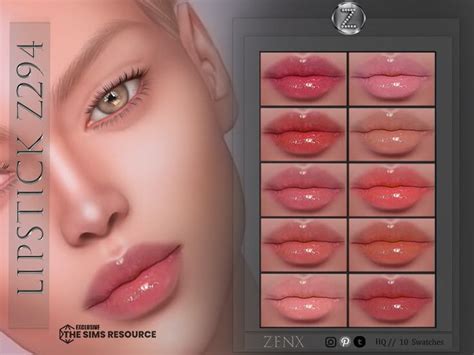 Zenx Lipstick Z294 Lipgloss Cc Sims 4 Sims 4 Cc Female Makeup The