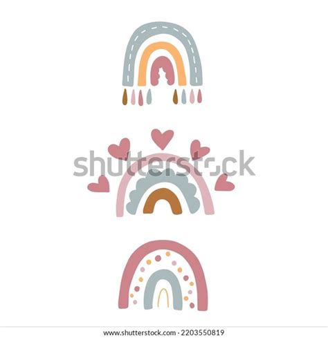 Hand Drawn Rainbows Cute Set Pastel Stock Vector Royalty Free 2203550819 Shutterstock
