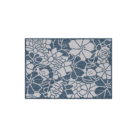 World Rug Gallery Summer 2 X 3 Ft Navy Indooroutdoor Floral