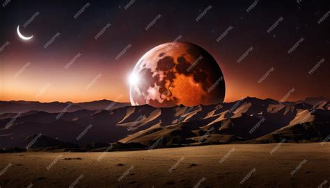 Diagram Showing Lunar Eclipse On Earth Premium Ai Generated Image