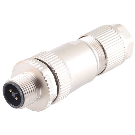 M12 Cable Connector Male Contacts 4 Field Assembly Type Screw