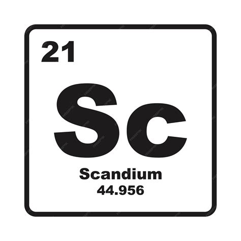 Premium Vector Scandium Icon Chemical Element In The Periodic Table