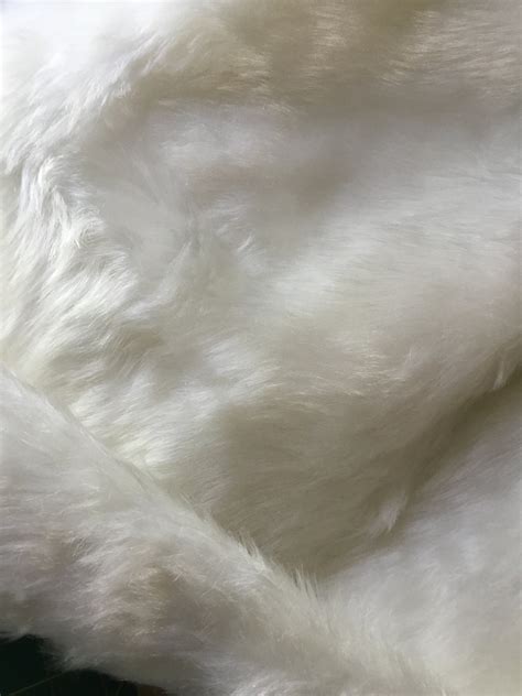 Vintage Faux White Fur Fabric High Quality Long Fur White Shaggy Fake