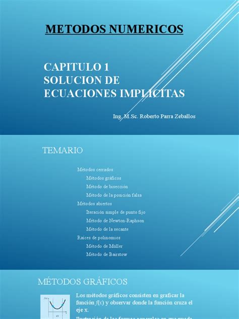 Metodos Numericos Capitulo 1 Solucion De Ecuaciones Implicitas Pdf