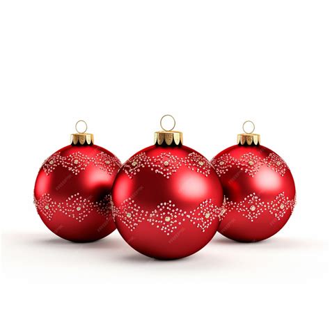 Premium Photo Red Christmas Ornaments Isolated On A White Background