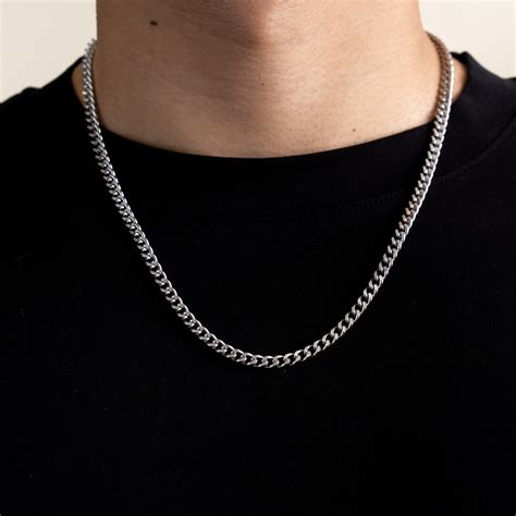 Stainless Steel 5 Mm Curb Chain Silver Curb Necklace Steel Curb