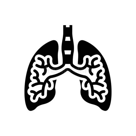 Black Solid Icon For Lung Lung Cancdisease And Health Stock