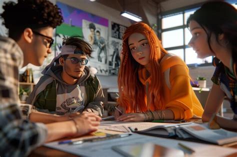 Premium Photo Group Of Students Engaged In Teamwork