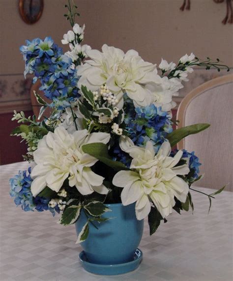 Floral Arrangement In Blue And White Blue Florals Floral