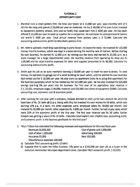 Economics Tutorial Complete Solution Pdf