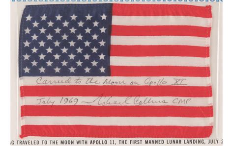 The Apollo 11 Flag That Circled The Moon From Michael Collinss Collection Could Fetch 50 000