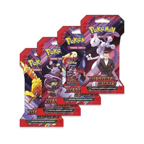 Destined Rivals Sleeved Booster Pack Art Bundle [set Of 4] Sv10 Destined Rivals Pokemon