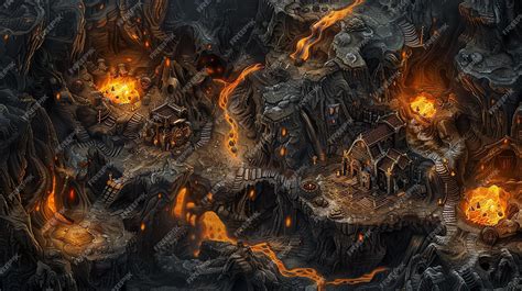 Premium Photo A Dark And Dangerous Cavern Filled With Lava And Molten
