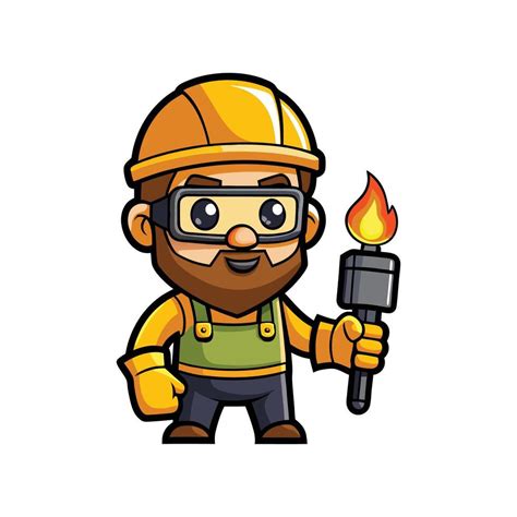 Worker Demonstrating Use Of Welding Torch 59204105 Vector Art At Vecteezy