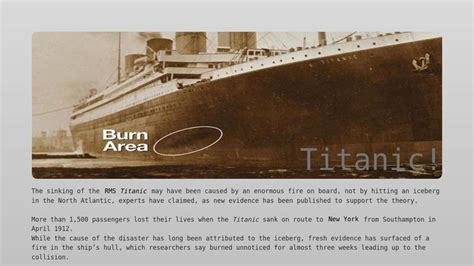 Did The Titanic Sink Due To A Fire