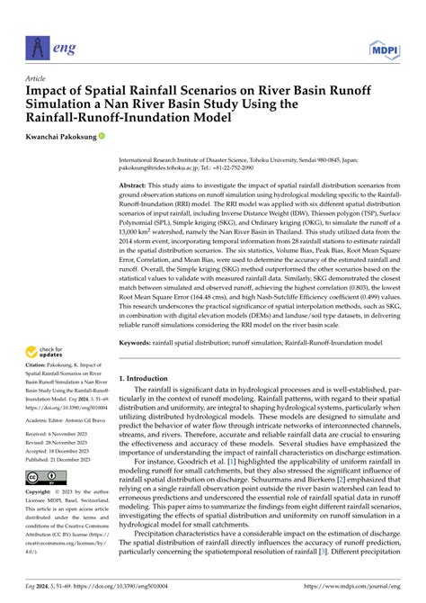 pdf impact of spatial rainfall scenarios on river basin runoff