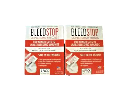 Bleedstop 2 Boxes X 4 Packs Per Box X 15g Per Pack Ebay