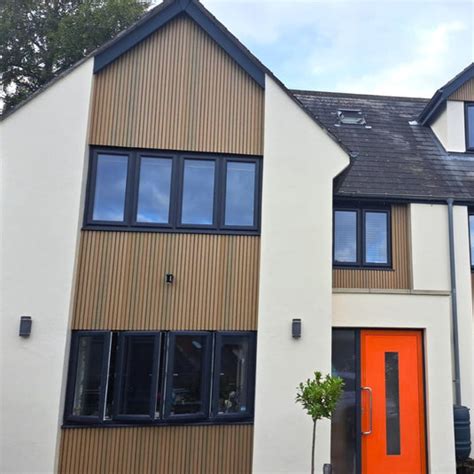 Slatted Spiced Cedar Brown Composite Cladding Cladding Board 250 Stone Saver