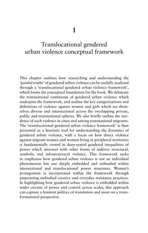 Pdf Translocational Gendered Urban Violence Conceptual Framework