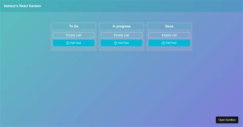 6amzzzs React Kanban Codesandbox