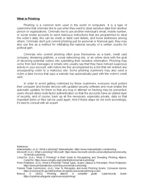 What Is Phishing What Is Phishing Phishing Is A Common Term Used In