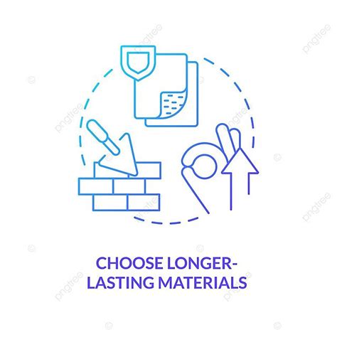 Icon Concept For Blue Gradient Material Selection With Durable Longevity Vector Longer Lasting